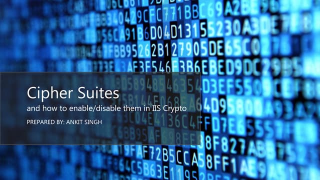 Cipher Suites | PPT Cipher Suites | PPT