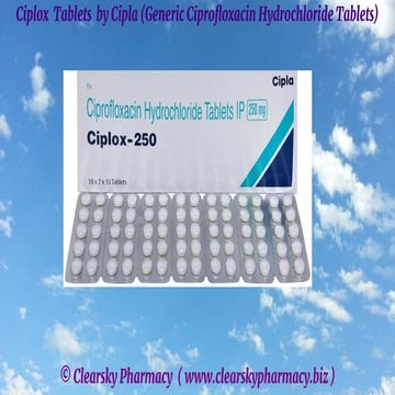 Ciplox Tablets by Cipla (Generic Ciprofloxacin Hydrochloride Tablets) | PPT