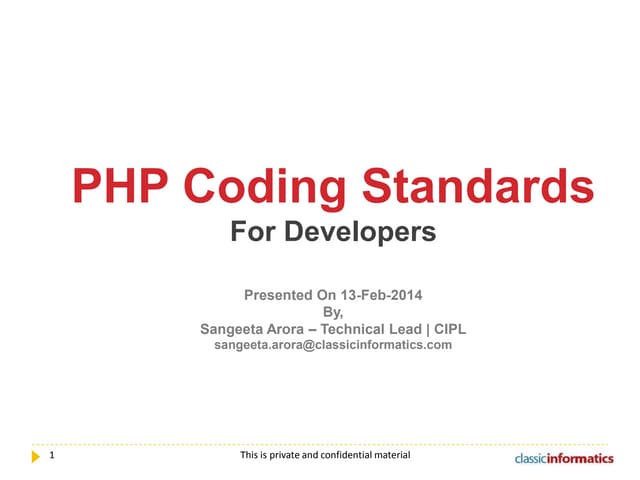 Php Coding Standards Ppt 5926