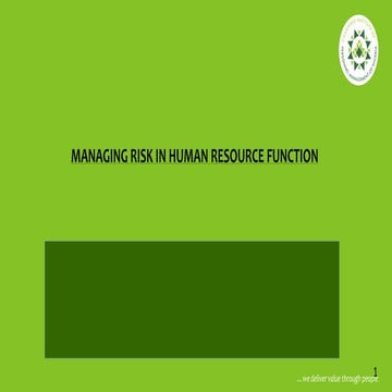 Managing Hr risks special training download template | PDF