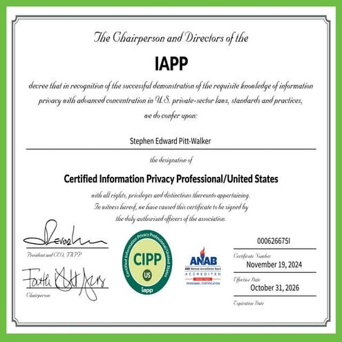IAPP Certified Information Privacy Professional/US | PDF