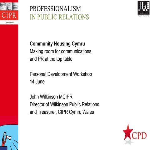 Personal Development with the CIPR | PPT