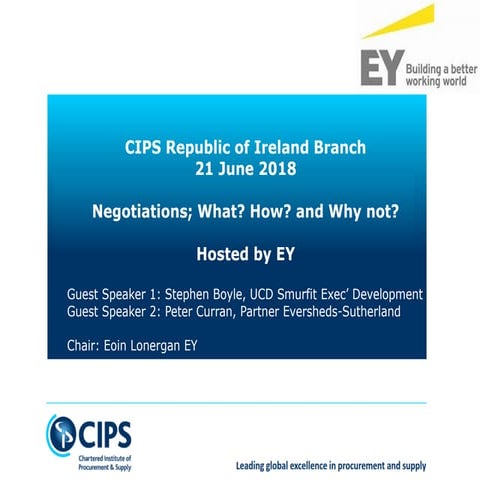 CIPS RoI event June 2018 hosted by EY; negotiation; what? how? and why ...