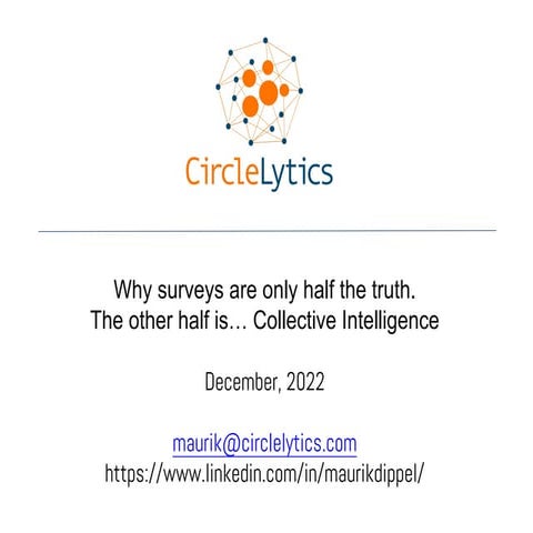 Maurik Dippel: Collective intelligence & dialogue at any scale: why ...