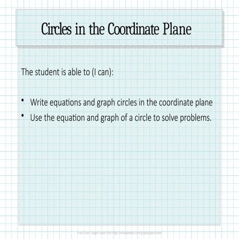 Circle on a coordinate Plane Grade 10.pptx