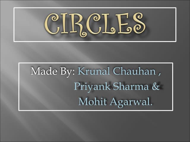 Maths Circle PPT Class10 | PPTX