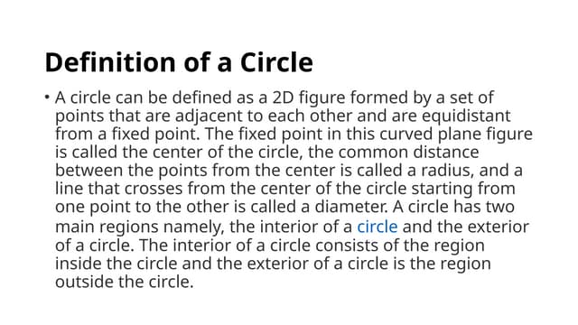 Mathematics- Circle Presentation | PPTX