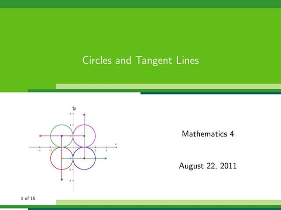 Math 4 q2 problems on circles | PDF