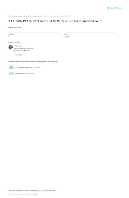 Lesson plan in geometry (relationships of angles) | PDF