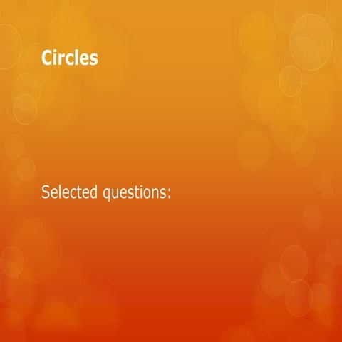Circles and coordinate circles | PPT