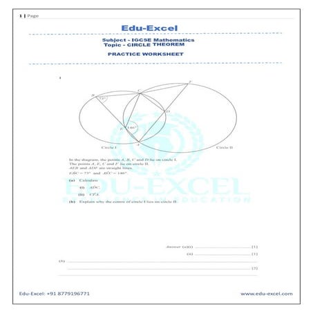 Master IGCSE Circle Theorems with This Complete Practice Worksheet | 28 ...