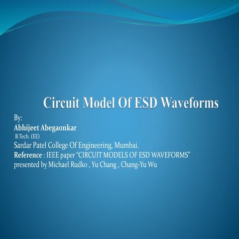 Circuit model of ESD waveforms | PPT