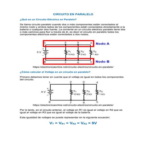 Hoja De Trabajo De Circuitos En Paralelo Y En Serie