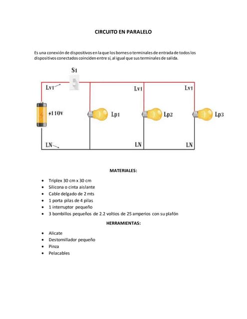Hoja De Trabajo De Circuitos En Paralelo Y En Serie