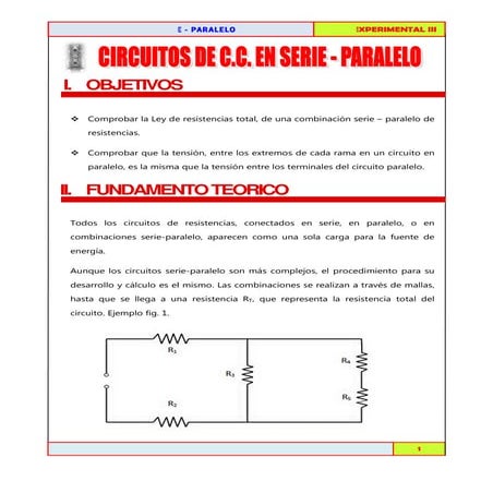 CIRCUITOS DE CC EN SERIE - PARALELO | PDF