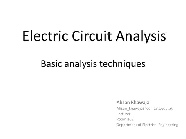 Fundamentals of-electric-circuit | PPTX