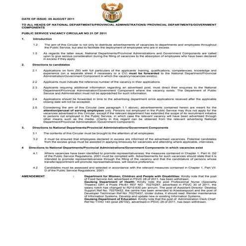 Circular 31 2011 | PDF