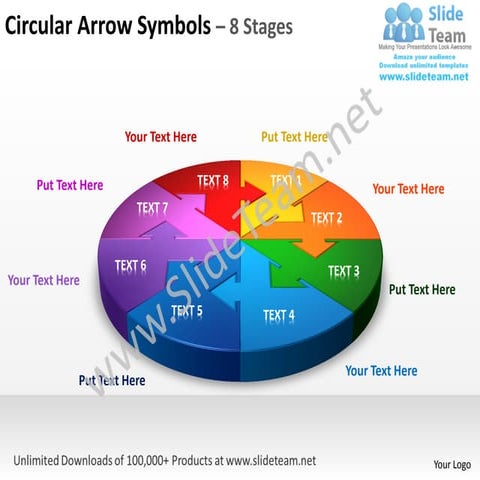 Circular arrows pointer 6 stages powerpoint templates 0712 | PDF
