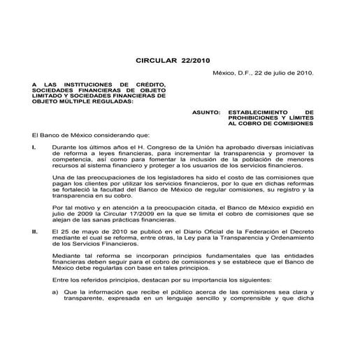 Circular del banxico | PDF