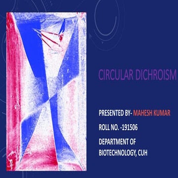 ORD & CD Spectroscopy | PPTX