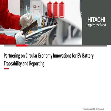 Circular Economy Innovations for EV Battery Traceability and Reporting ...