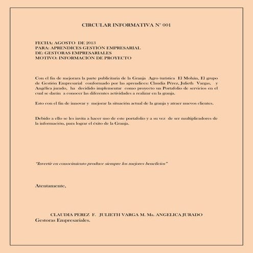 Circular informativa | DOCX