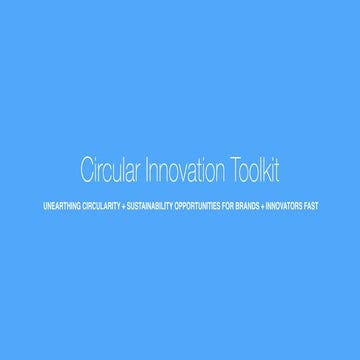 The Circular Innovation Toolkit | PDF