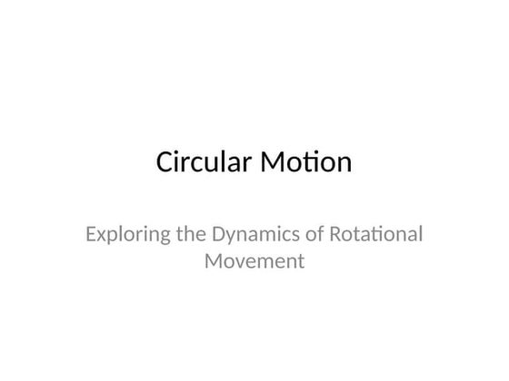 Circular motion | PPT | Physics | Science