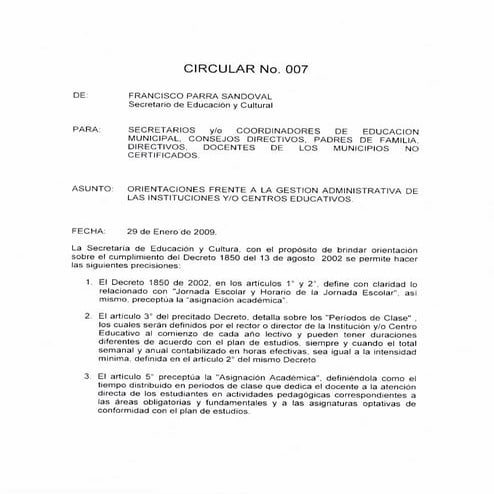 Circular no. 007 | PDF