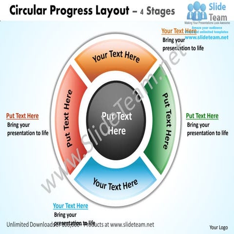 Circular progress layout 4 stages powerpoint templates 0712 | PDF ...