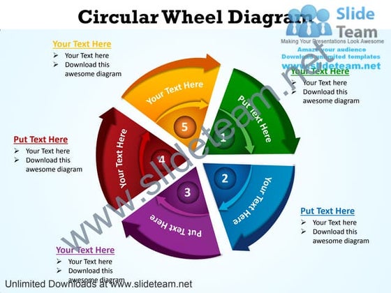 Four turn wheel structure powerpoint diagrame templates 0712 | PPT