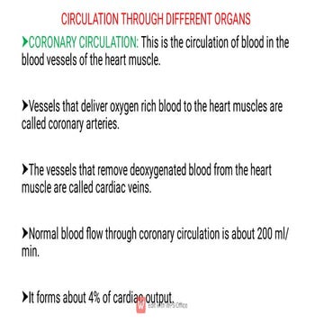 Circulation through organs cvs.pdf slide | PDF