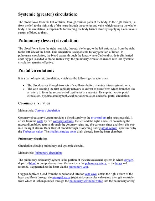 Pulmonary And Systemic Circulation Ppsx 3804