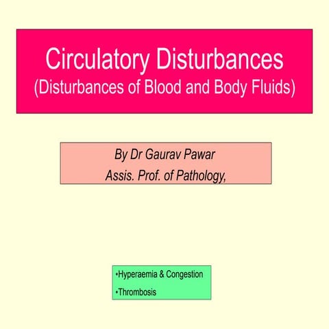 Circulatory disturbances | PPTX