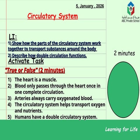 year 8 - biology - Circulatory system.ppt