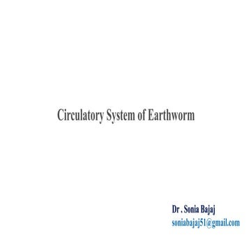 Circulatory system of earthworm | PPTX | Blood Disorders | Diseases and ...