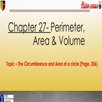 Circumference & Area of circle- Year 11 PPT3.pptx