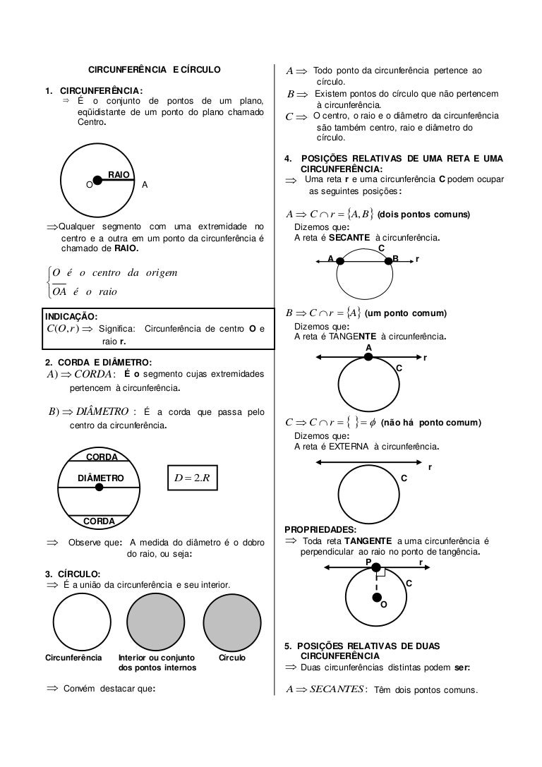 Circunferência e círculo