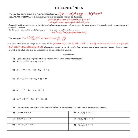 Circunfrência | DOCX