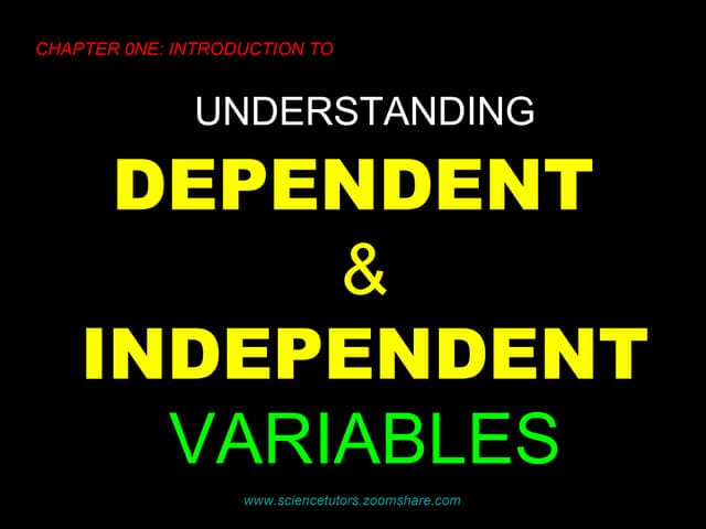 Independent and Dependent Variables | PPT