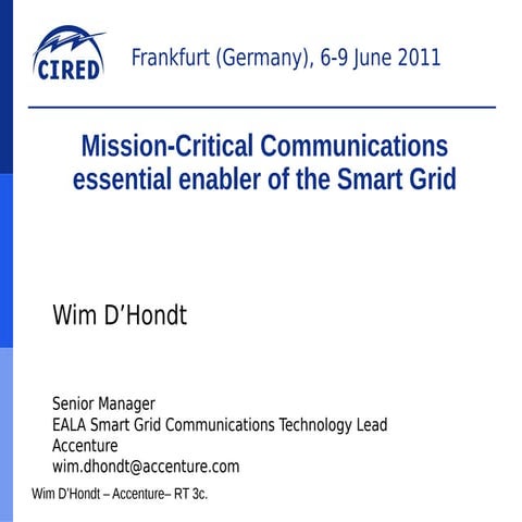 CIRED 2011 Presentation Smart Grid communications | PPT