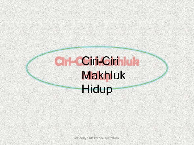 Ppt ciri makhluk hidup kelas 7 | PDF