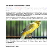 Ciri kenari prospek untuk lomba | PDF