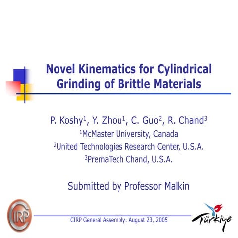 Novel cylindrical grinding kinematic for brittle materials | PDF ...