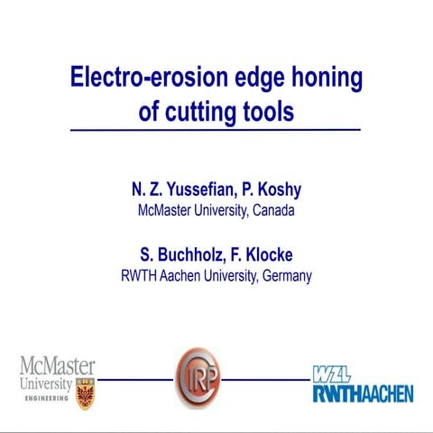 Electro Erosion Edge Honing | PPSX