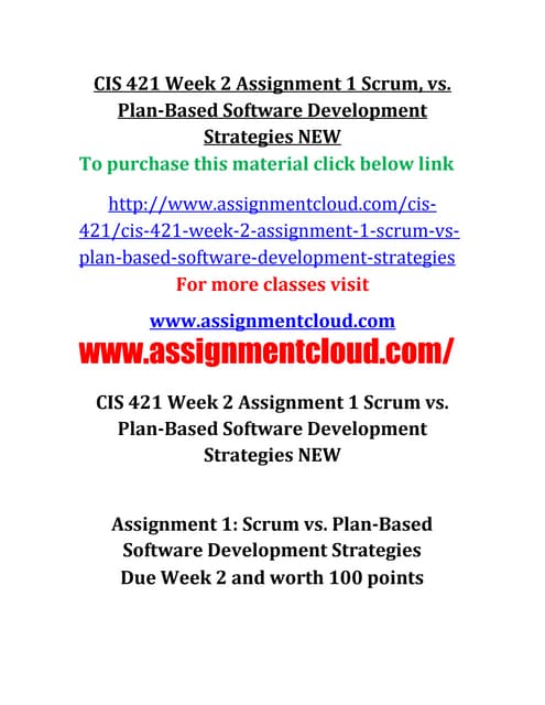 Cis 554 week 2 assignment 1 strayer | PDF