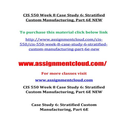 Cis 550-week-8-case-study-6 | PPT