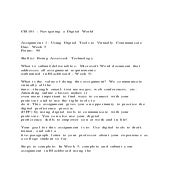 CIS101 - Navigating a Digital World Assignment 1 Usin | DOCX