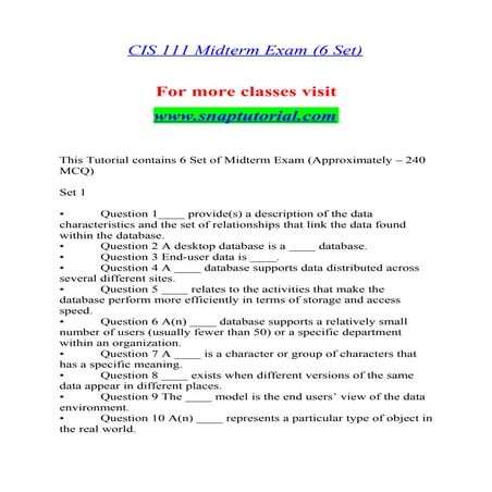 Cis 111 Education Organization / snaptutorial.com