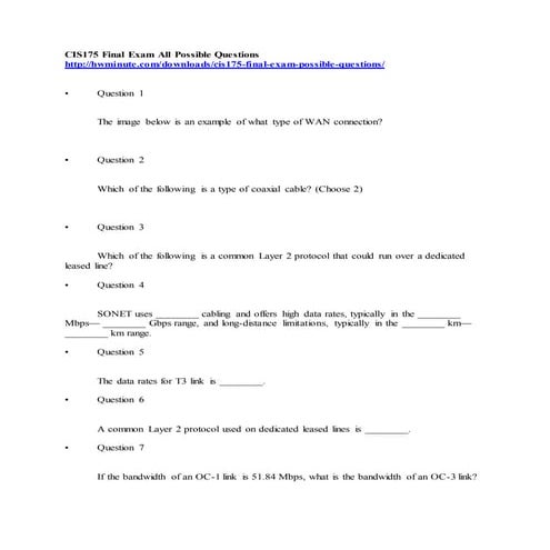Cis175 final exam all possible questions | DOCX